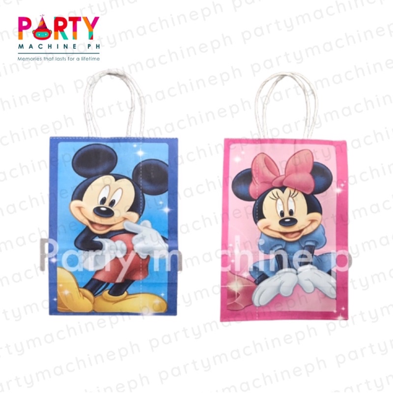 12pcs Mickey Mouse Paper Bag / Minnie Mouse Paper Bag / Give away bag ...