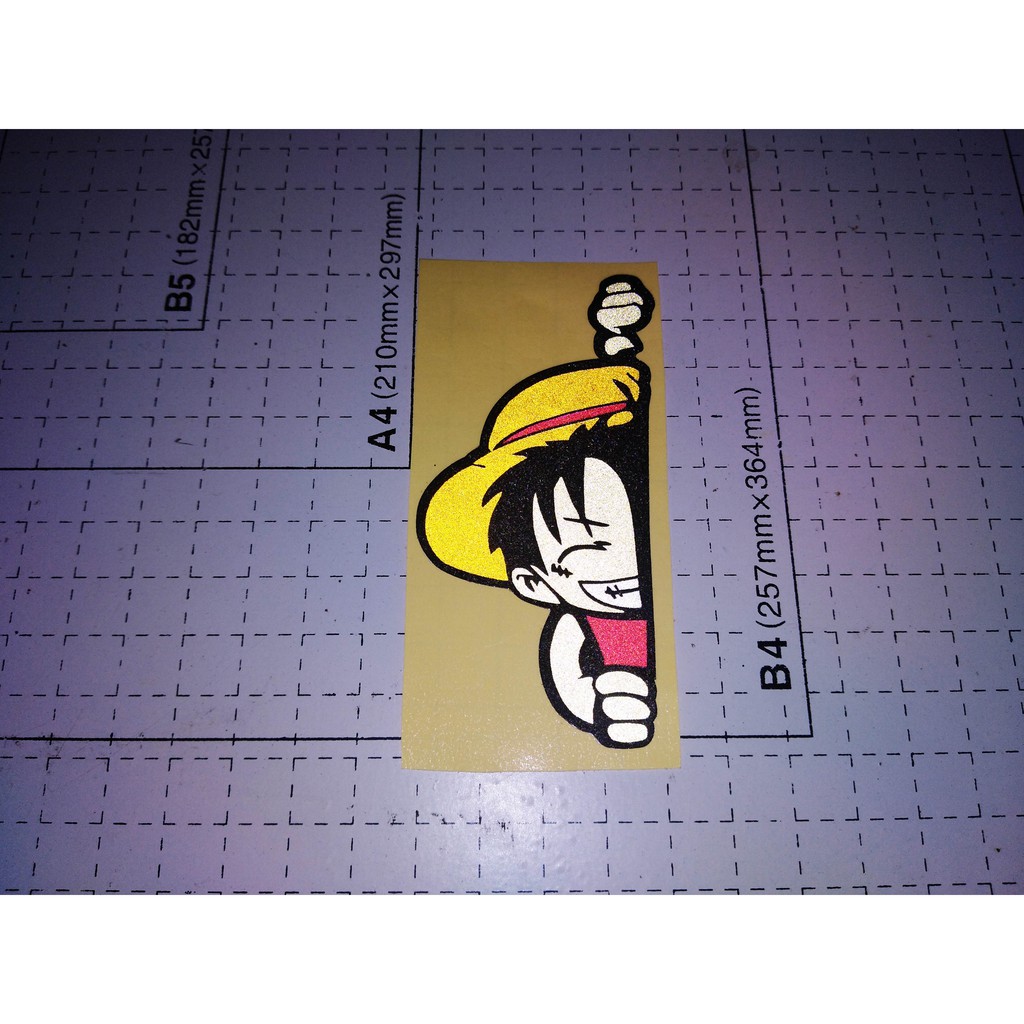 REFLECTIVE Luffy Peeking Stickers [ REFLECTORIZED / LAMINATED ...