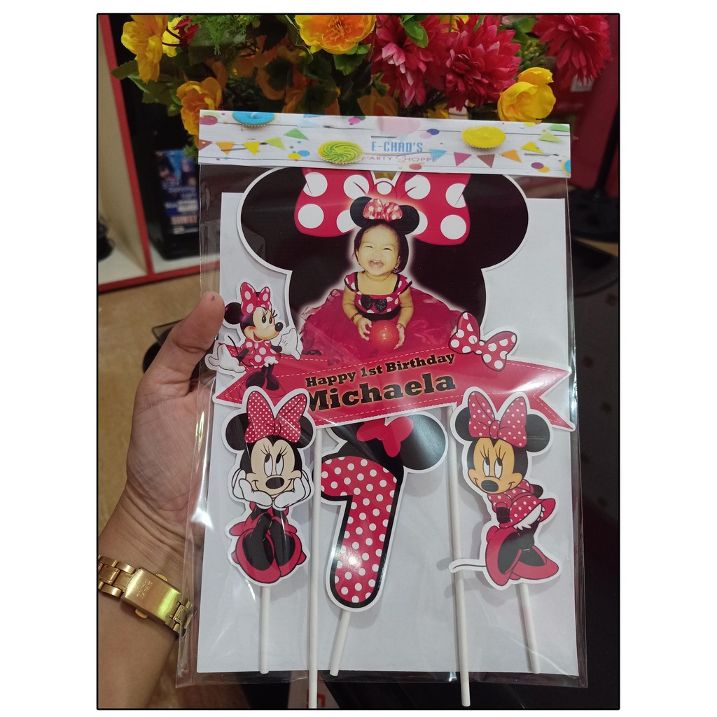 RED MINNIE MOUSE Cake Topper Set | Shopee Philippines