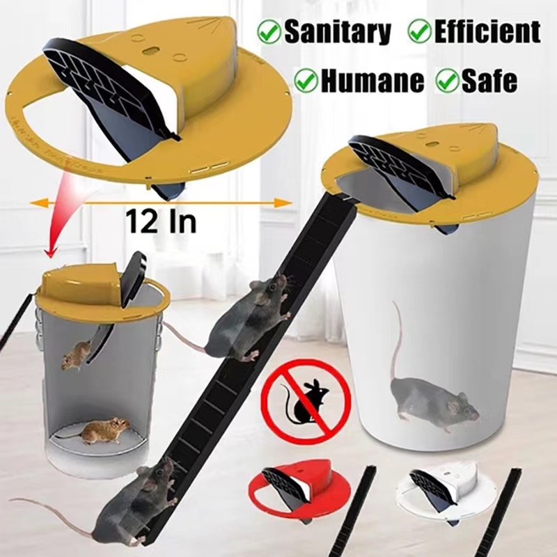 New Mice Trap Reusable Smart Flip and Slide Bucket Lid Mouse Rat trap ...