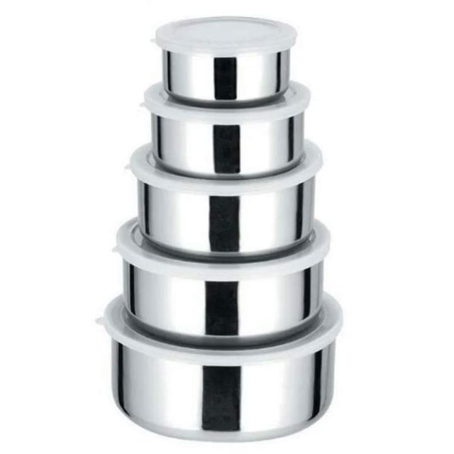 【W0295】5pcs/ set portable stainless steel Food crisper Round shape ...