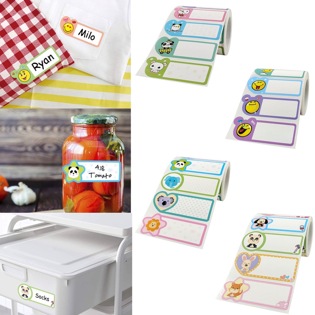 30*76mm Cartoon Name Tag Labels Write-On Label Stickers Dishwasher Safe ...
