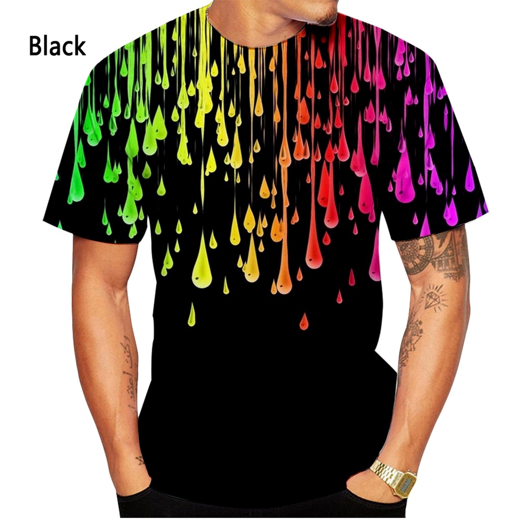 New Fashion Paint Splatter Tie-dye 3D Printed T-shirt Men's and Women's ...