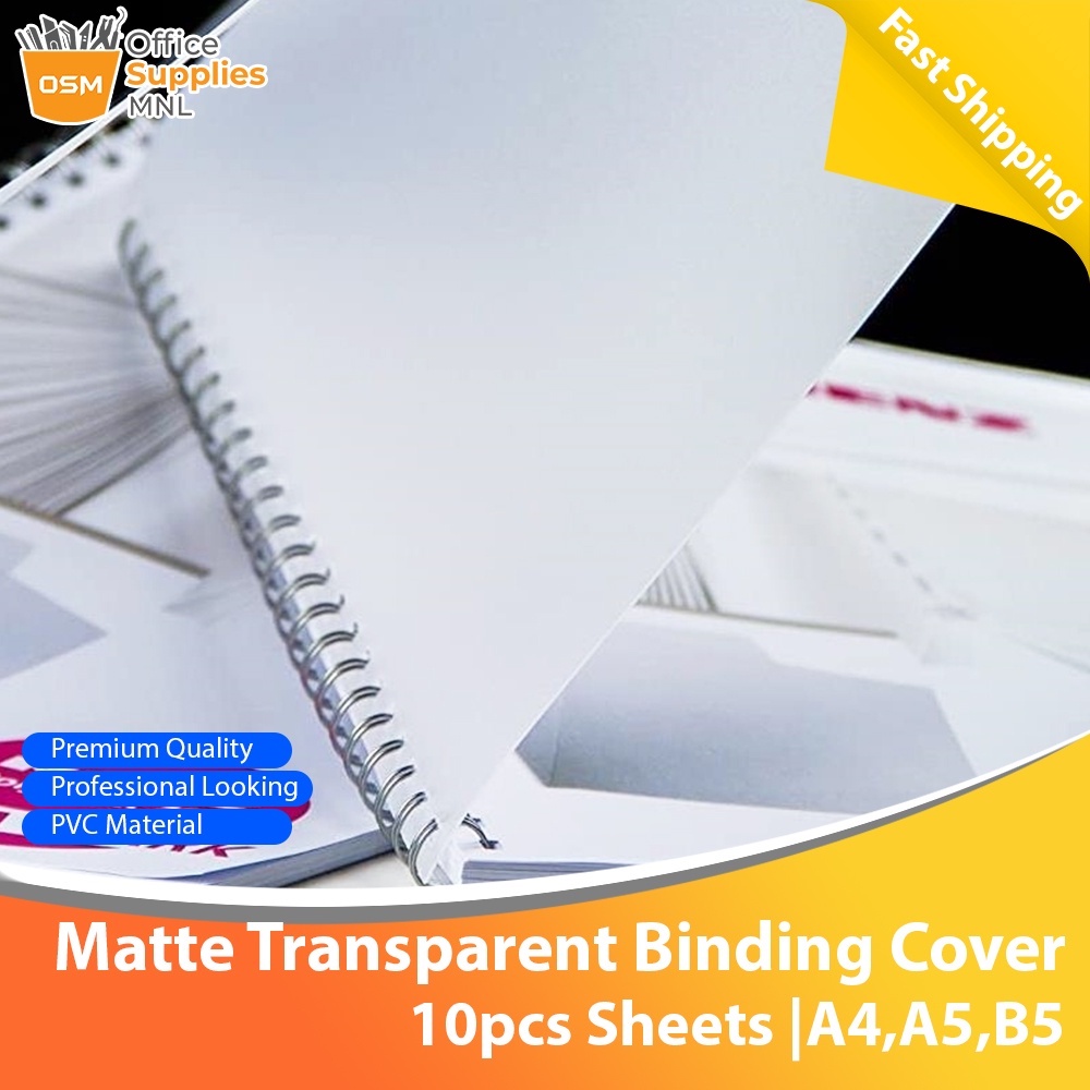 10pcs Binding Cover PP Matte Transparent A5 | B5 | A4 Officom Cover ...