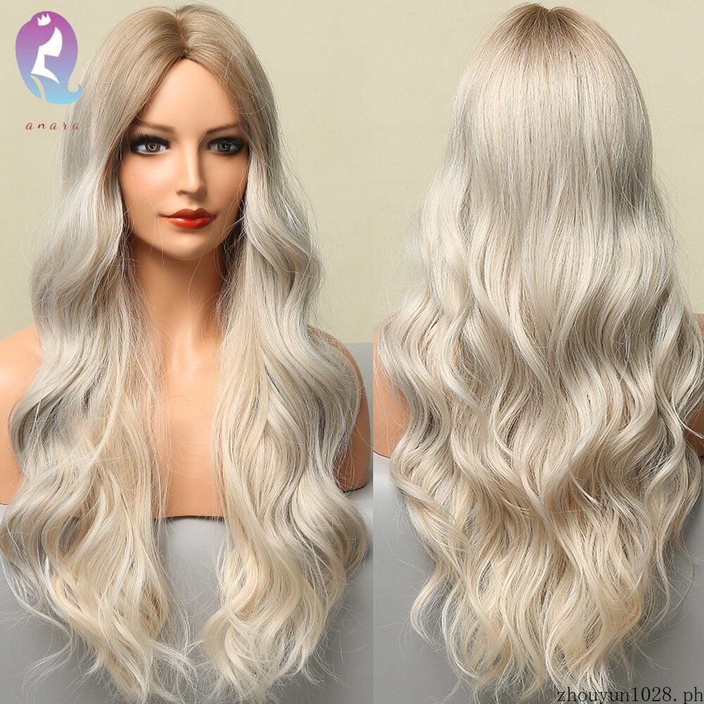 Wig for women hair extensions human hair Wavy Long Curly Hair Natural ...