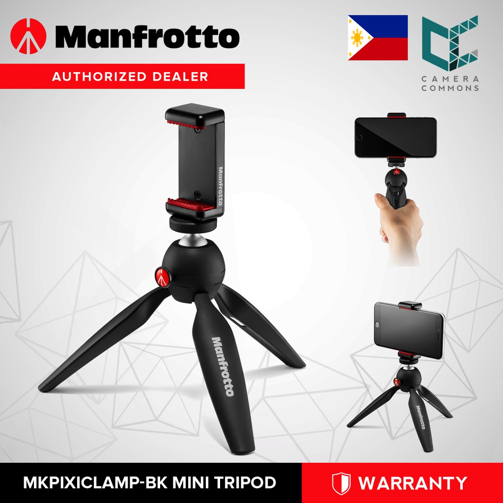 Manfrotto PIXI Smart Mini Tripod with Universal Smartphone Clamp (Black ...