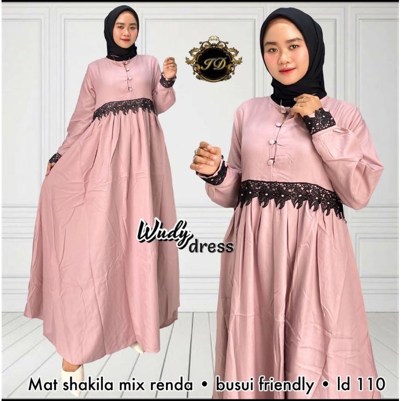 Gamis Syakila Mixed Lace Buttons | Shopee Philippines