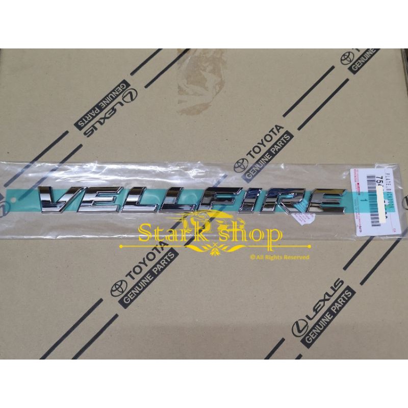 TOYOTA VELLFIRE 2008 ~2019 AGH30 GGH30 GGH20 REAR BONNET EMBLEM ...