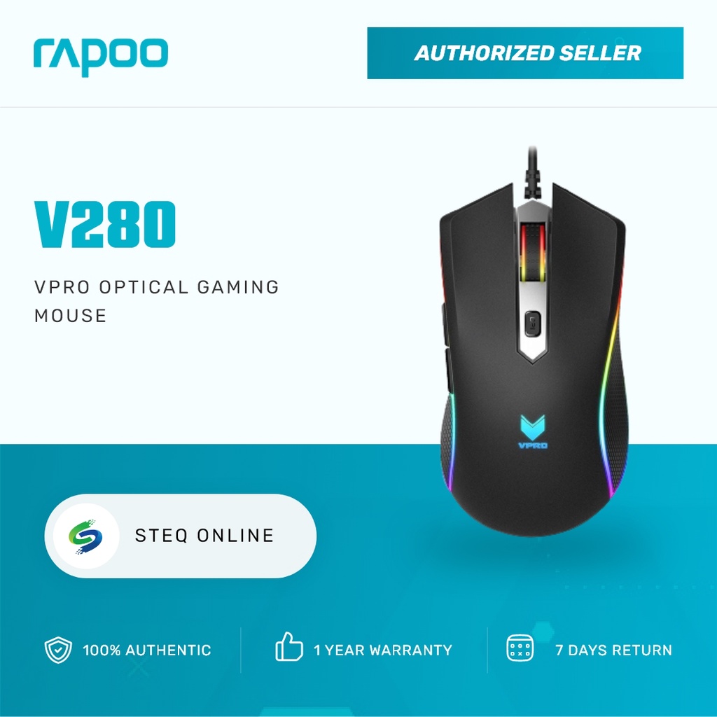 STEQ Rapoo VPRO V280 Optical Gaming Mouse | Shopee Philippines