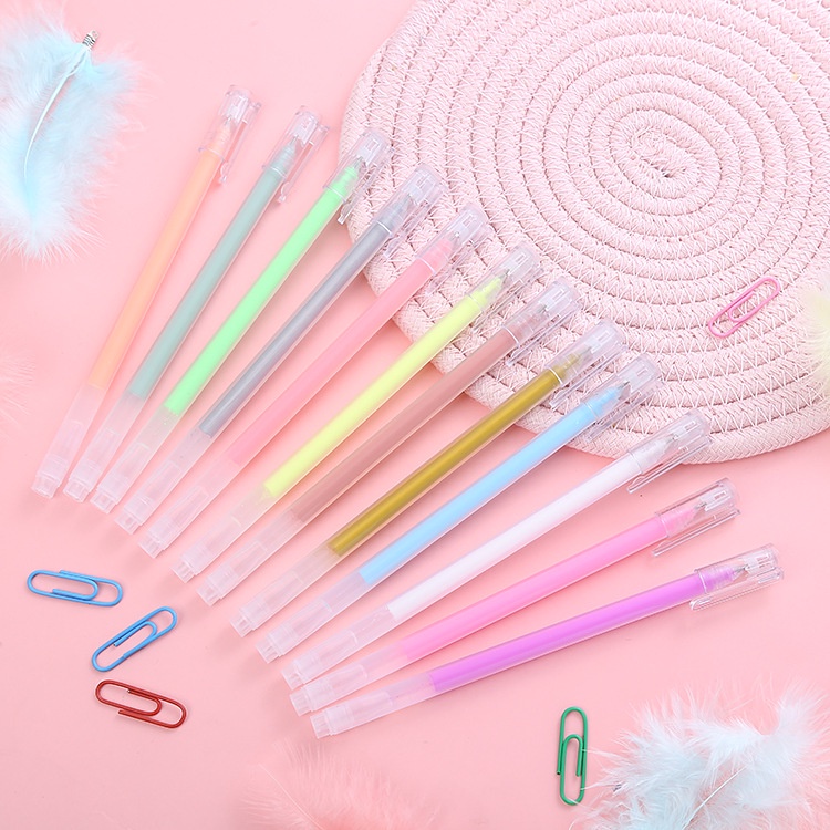Muji Style Colorful Jelly Gel Pen 12 Colors 0.5mm Cute Color Journal ...