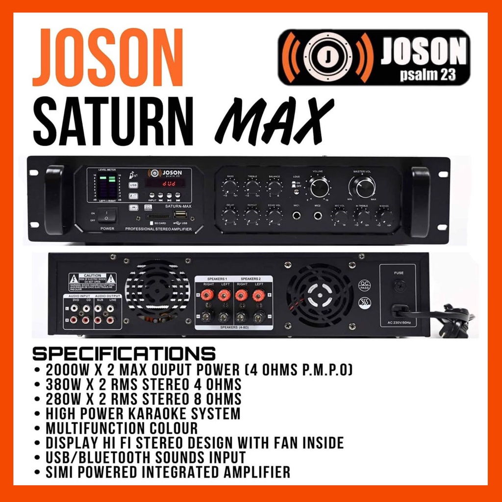 Original JOSON Saturn MAX PROFESSIONAL AMPLIFIER 2022 MODEL | Shopee ...