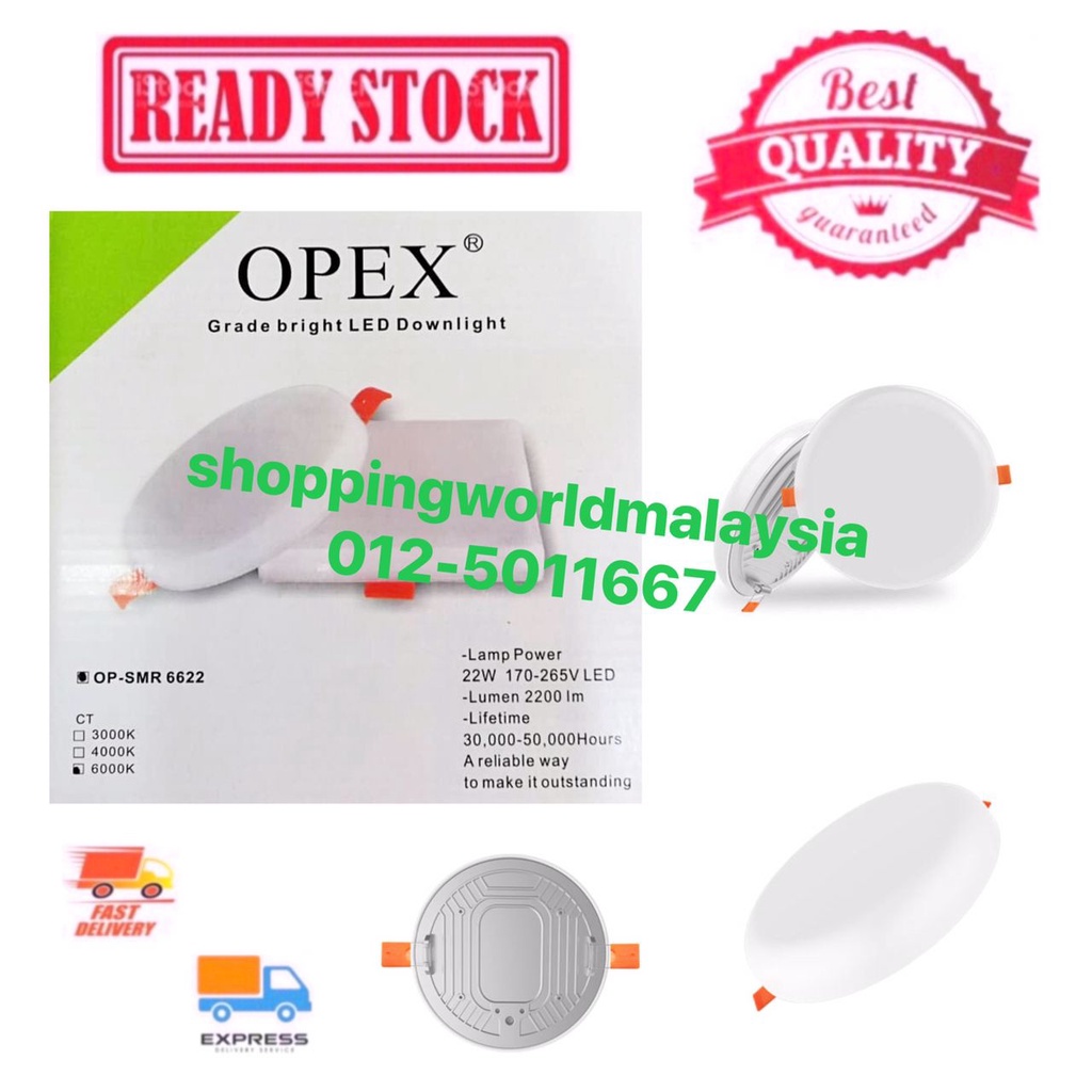 Frameless LED Downlight Round/Daylight OPEX 22Watts | Shopee Philippines