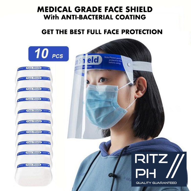 Face Shield 10pcs Medical Grade Garterized Face Shield Anti Bacteria ...