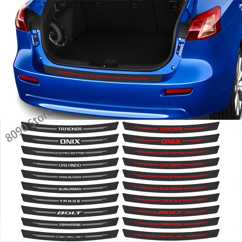 Car Carbon Fiber Threshold Anti-stepping Stickers Auto Trunk Pedal ...