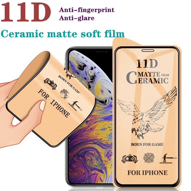 Matte Frosted Soft Ceramic Film For iPhone 16e 16 15 14 13 12 11 Pro ...