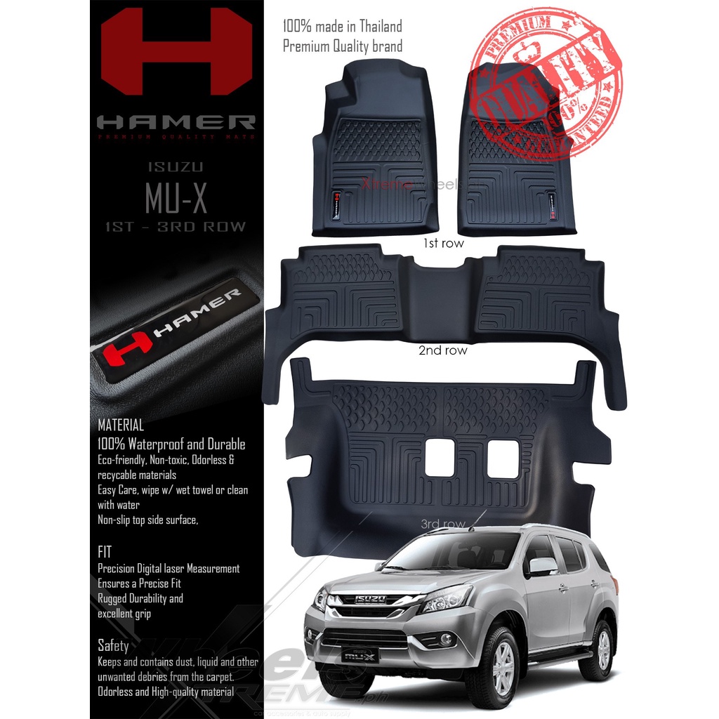 Mux / Trailblazer 2012 to 2021 Hamer Brand Deep Dish Floor Matting ...