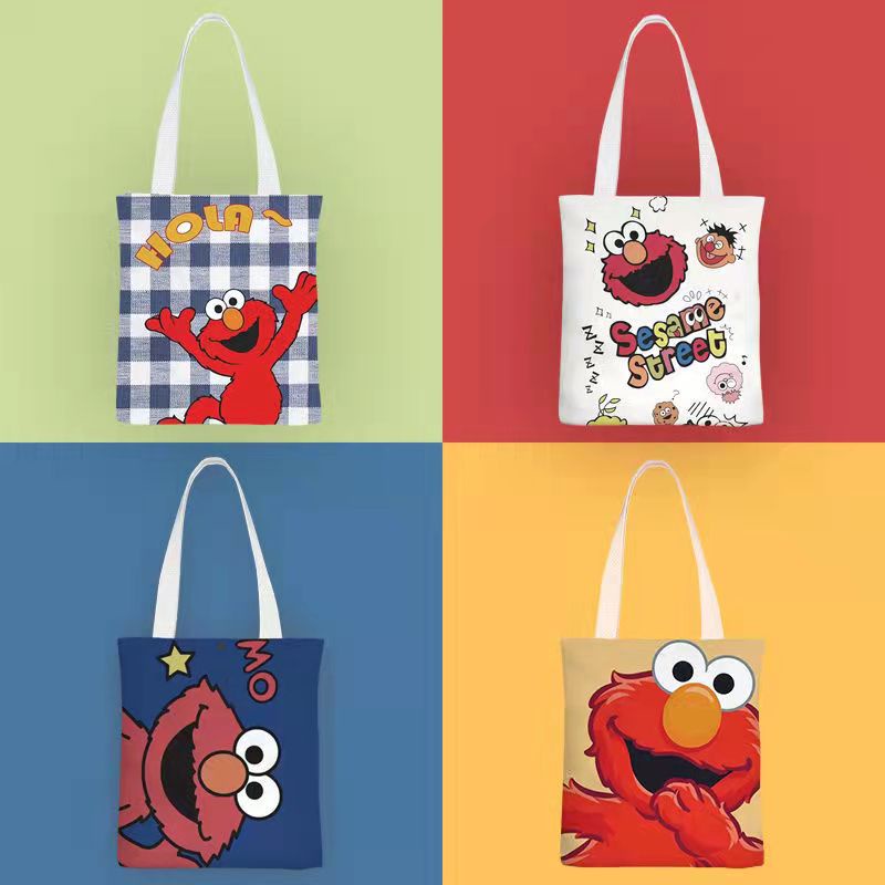 Sesame Street Cartoon Canvas tote Bag Women's Shoulder bag Simple ...