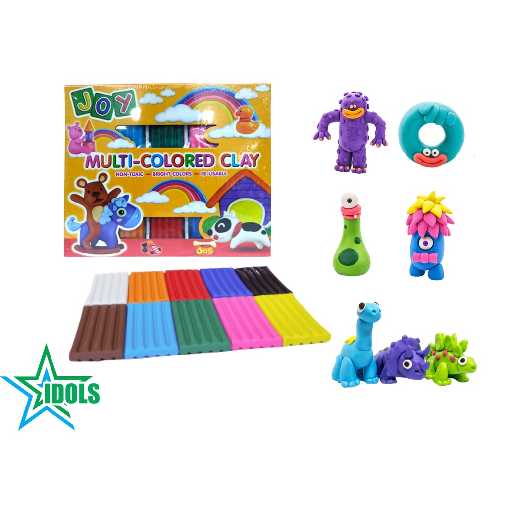 Joy Multi colored clay 10 in 1 SCL3010 | Shopee Philippines