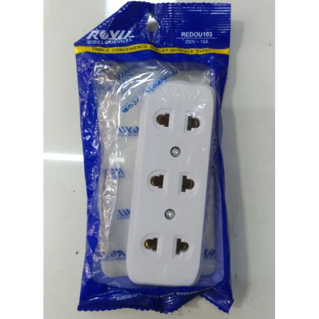 ROYU / FIREFLY 3 GANG SURFACE UNIVERSAL OUTLET | Shopee Philippines