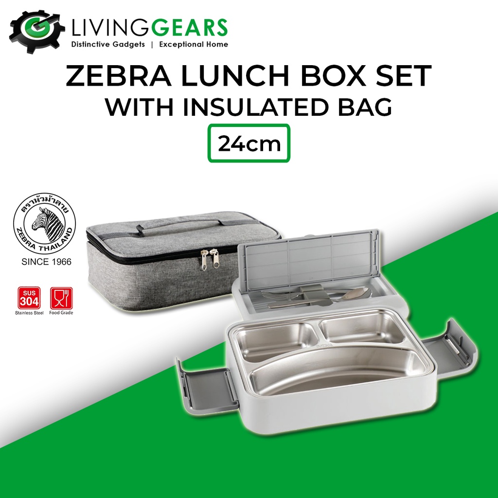 Zebra Lunch Box Set With Insulated Bag (24cm) | Shopee Philippines