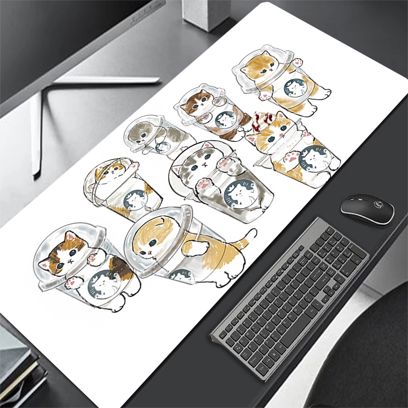 Anime Cute Cat Mouse Pad Gamer Office Mouse Mat Gaming Keyboard Rubber ...