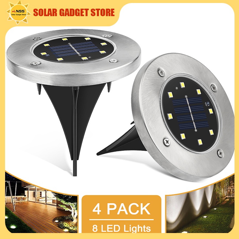 Solar floor light 8pcs LED outdoor waterproof channel courtyard indoor ...