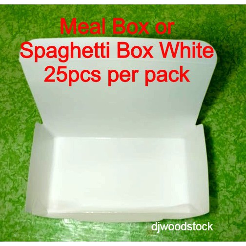 Meal Box or Spaghetti Box White, 25pcs per pack | Shopee Philippines