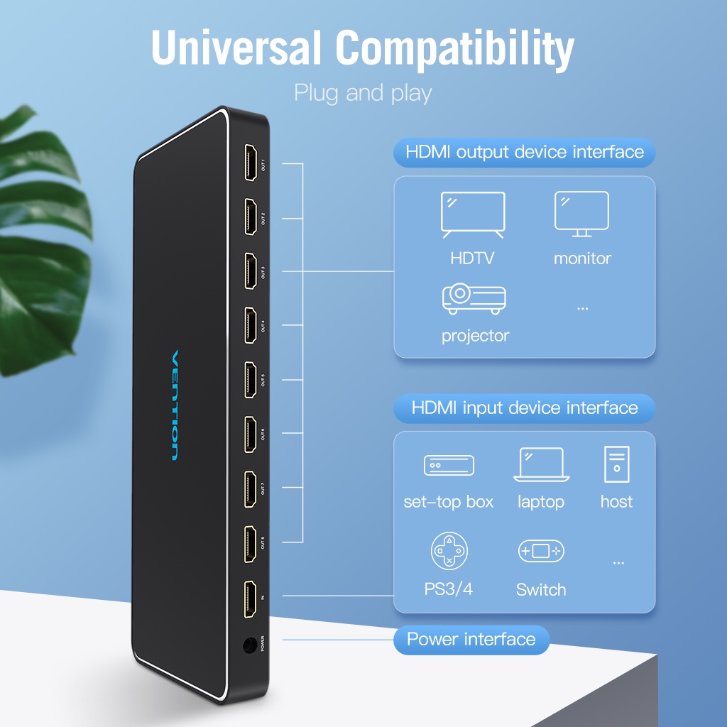 Vention 1 In 8 Out 4K HDMI Switcher Converter | Shopee Philippines