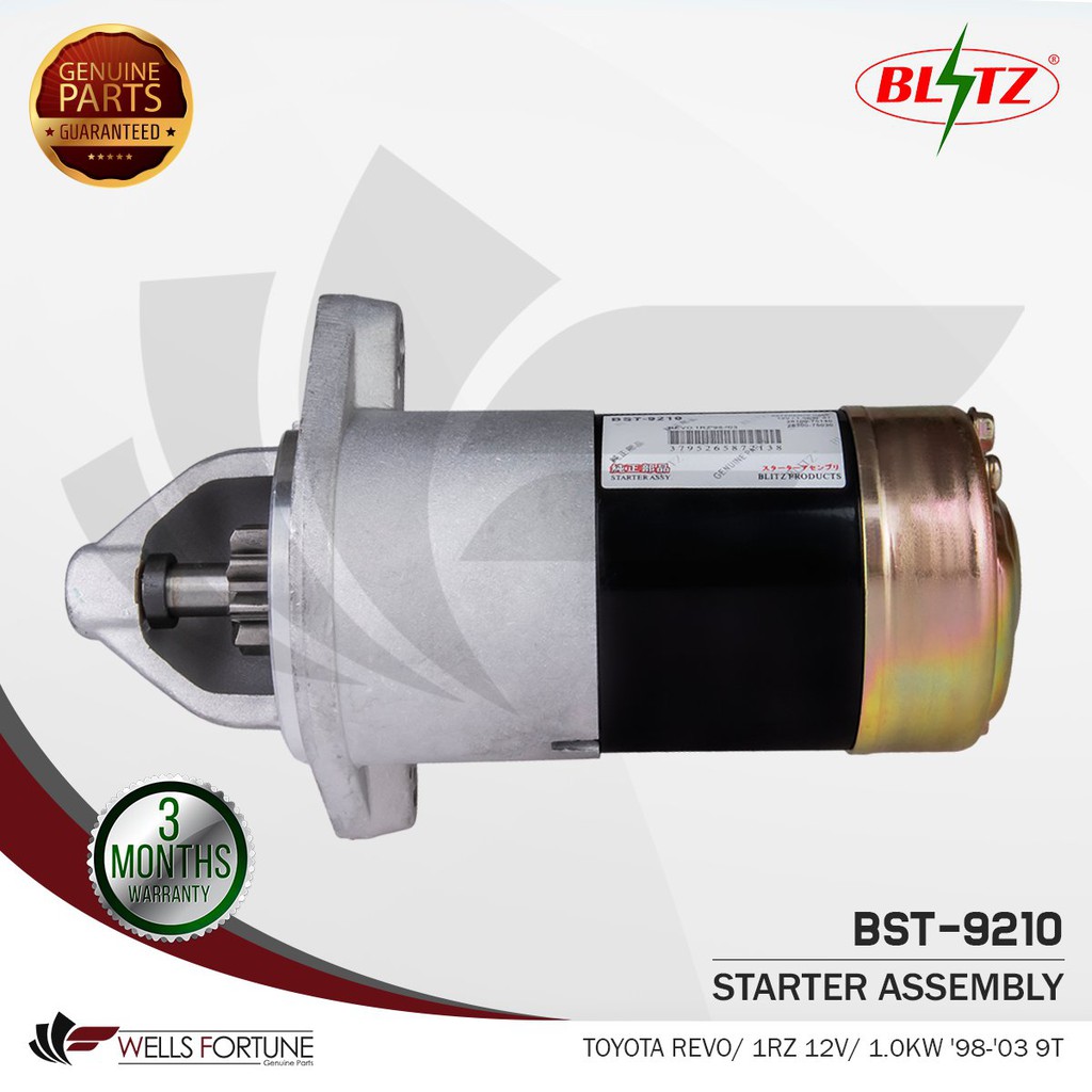 TOYOTA REVO 1RZ 1998 - 2003 12V 9T 1.0KW BLITZ STARTER ASSEMBLY (1 PC ...