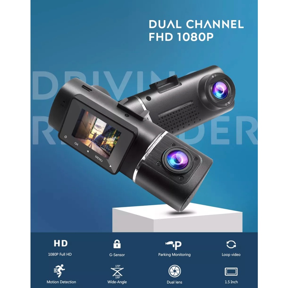 EKLEVA Dual Dash Cam with IR Night Vision HD 1080P Front and 720P ...