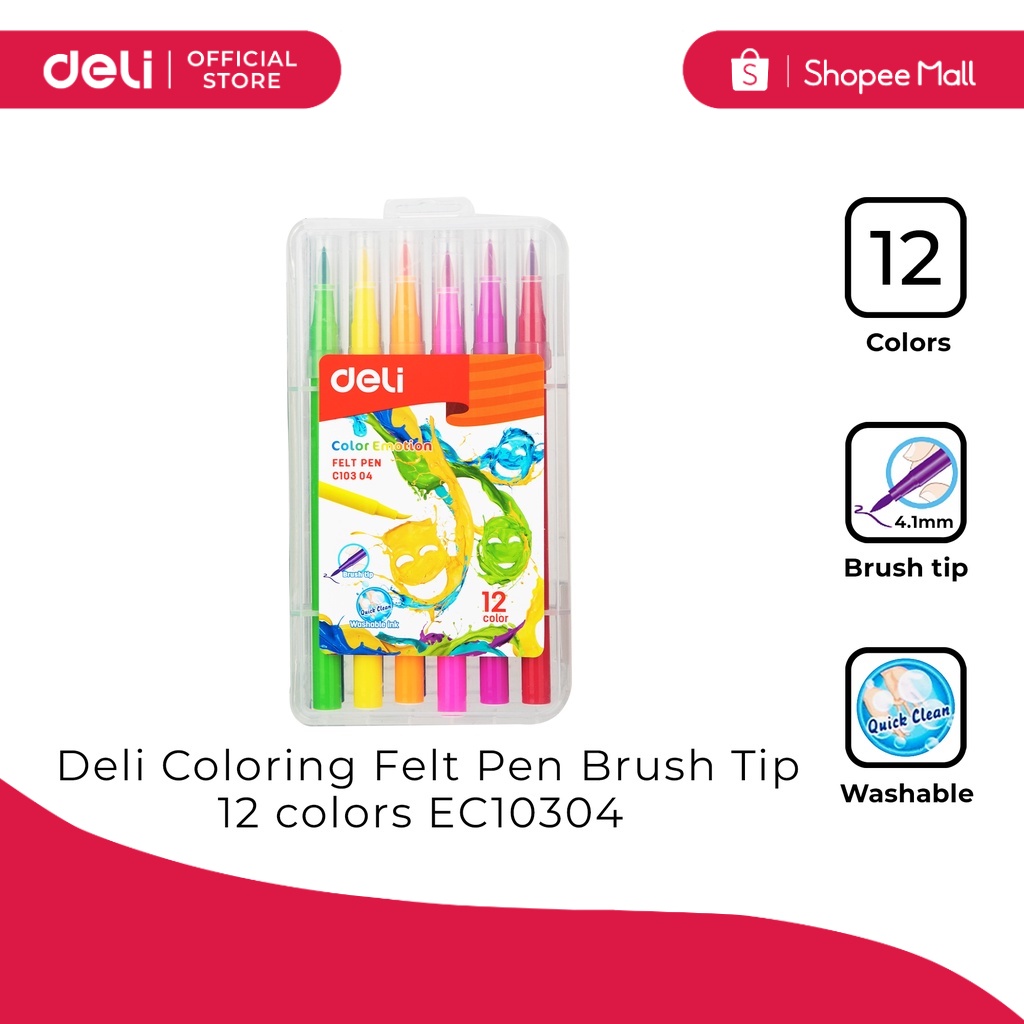 Deli Coloring Pen 12 Colors 1 Unit EC10304 | Shopee Philippines
