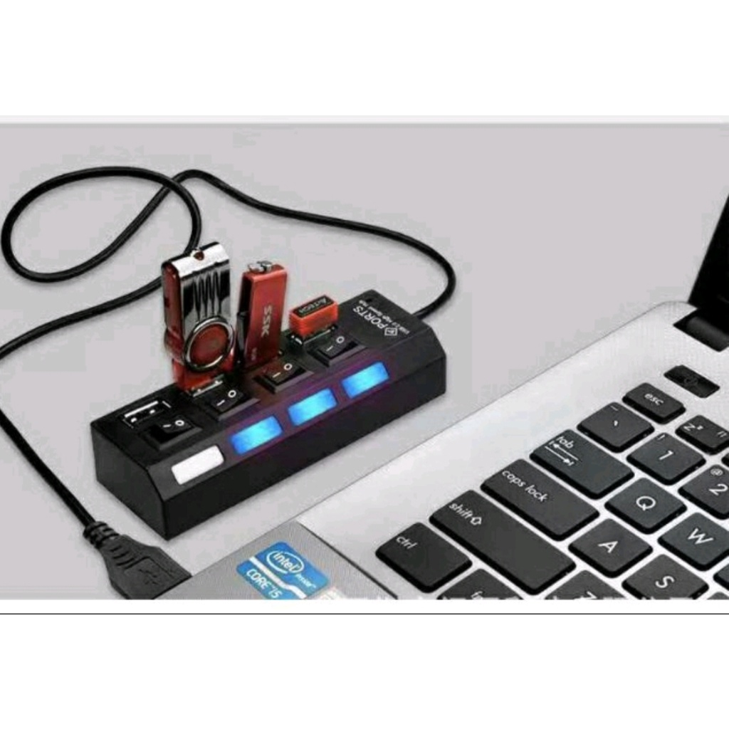 4 ports USB Hub Hi-Speed 2.0 Hub 480Mbps On/Off Switch | Shopee Philippines