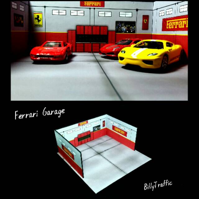 Diorama Papercraft Ferrari Garage Scale 64 | Shopee Philippines