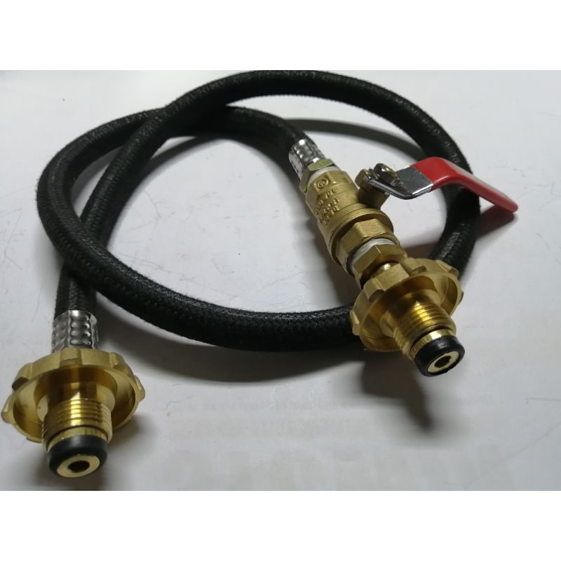 Heavy Duty LPG Transfer Hose 1 METER Pol x Pol with Ball Valve 1/2 ...
