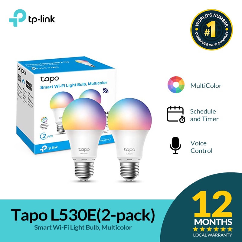 TP-Link Tapo L530E 2 Pack Smart Wi-Fi Light Bulb Multi Color Schedule ...