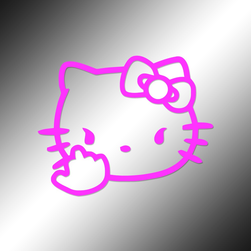 Sticker | (1) Hello Kitty Middle Finger | Weather Proof | Funny | Cute ...