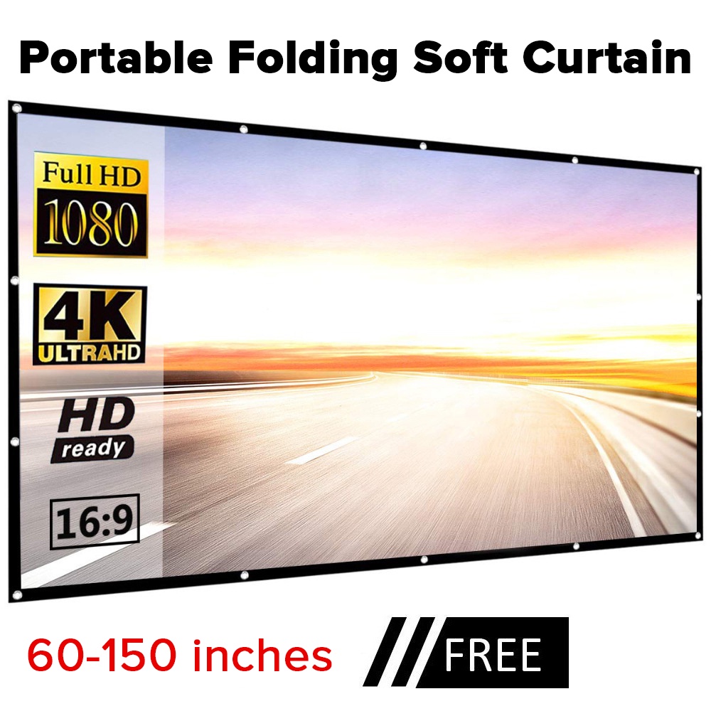 100 inch Home Folding Portable Simple Soft Screen Projector Movie ...