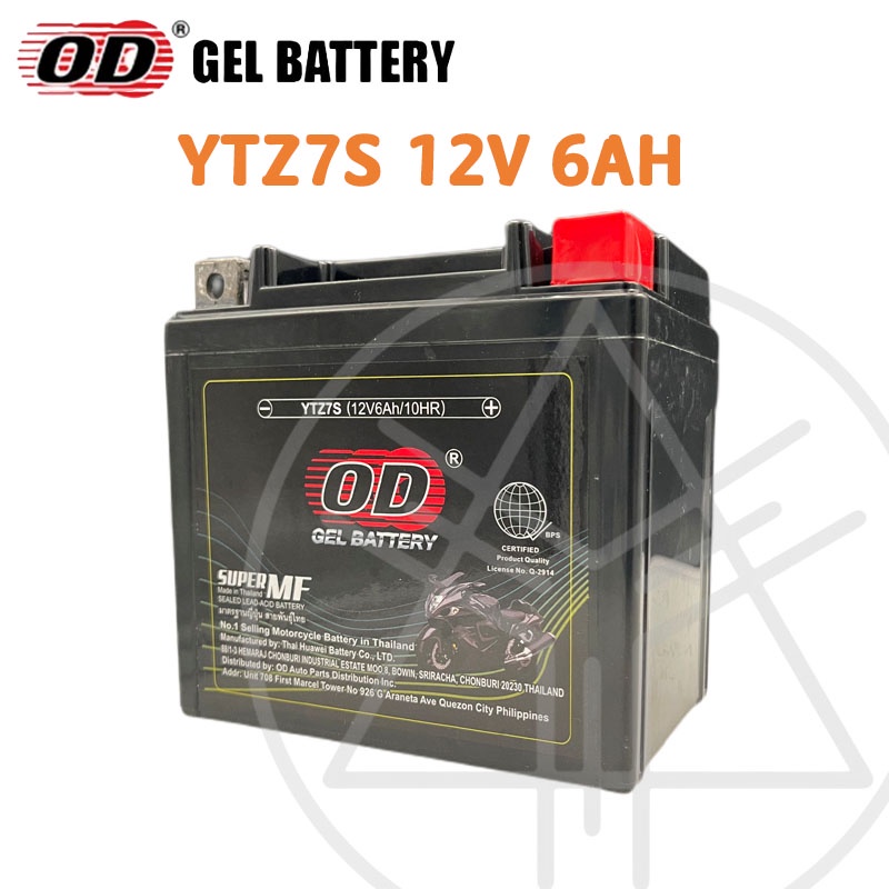 OD BATTERY YTZ7S（ 12V 6AH ）NMAX / AEROX Made in Thailand | Shopee ...