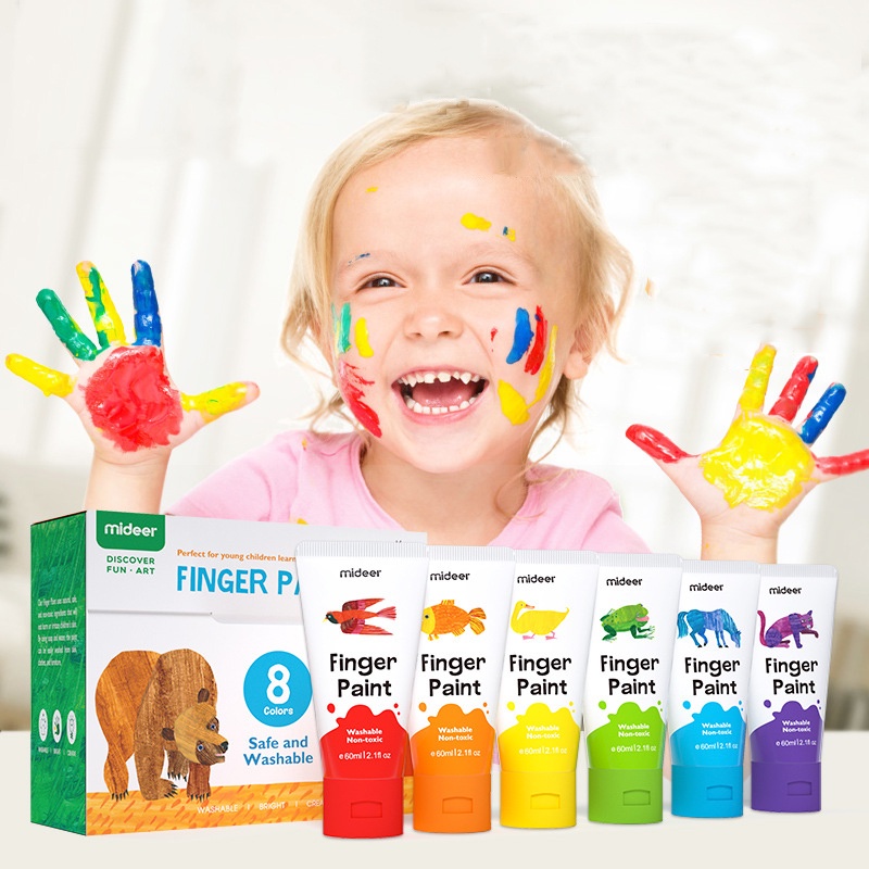 Finger Paint Set 6/12 Colors Non Toxic Washable Paints(Designed to ...