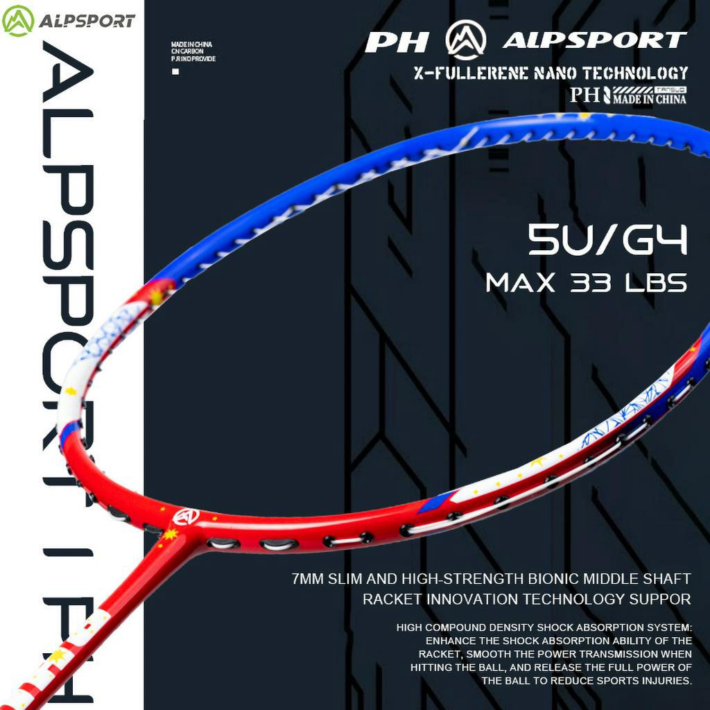 ALP PH Commemorative Model 5U G4 Max 33Lbs Badminton Racket 100% Full ...