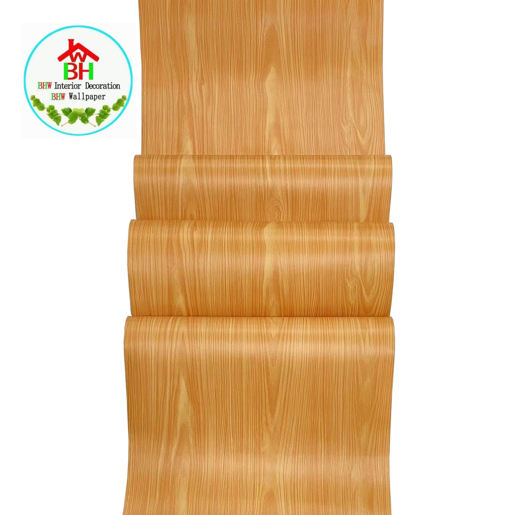 BHW Wallpaper Wood Design PVC Waterproof Self Adhesive Wall Paper ...