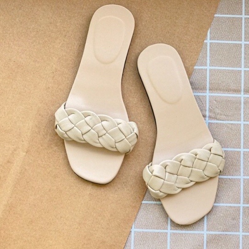 MARIKINA SANDALS One Strap Braided Banig Flat Plain | Shopee Philippines