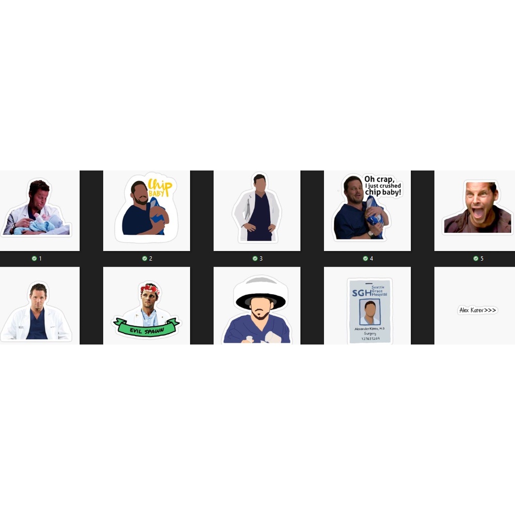 ALEX KAREV GREYS ANATOMY STICKERS LAPTOP LUGAGGE WATERPROOF STICKERS ...