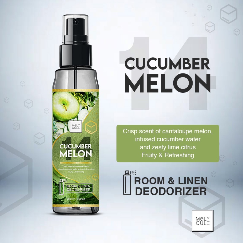MOLYCULE Cucumber Melon Room & Linen Deodorizer Room Spray Home Hotel ...