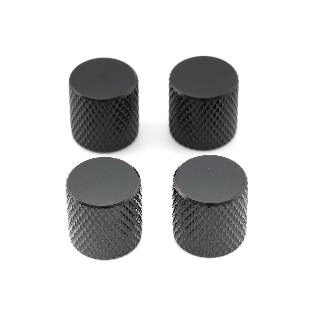 Musiclily Metric Metal Flat Top Knurled Control Knobs for Electric Guitar or Bass (4 Pieces ...