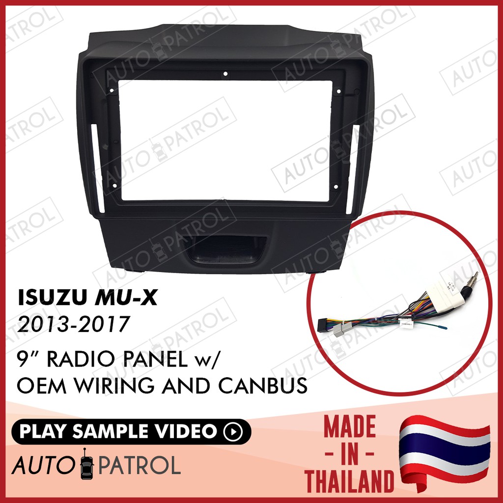 Isuzu MU-X / MUX 2013-2017 9" Car Radio Panel Frame w/ Wiring Harness ...