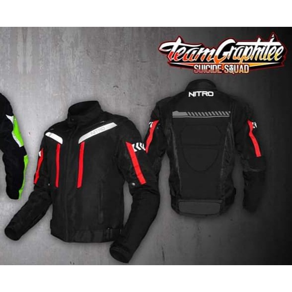 NITRO JACKET JK40 RIDING JACKET BLACK-RED | Shopee Philippines