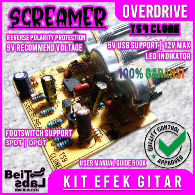 Ts9 TUBE SCREAMER Guitar Effect KIT - TUBE AMP SOUND Overdrive | Shopee ...