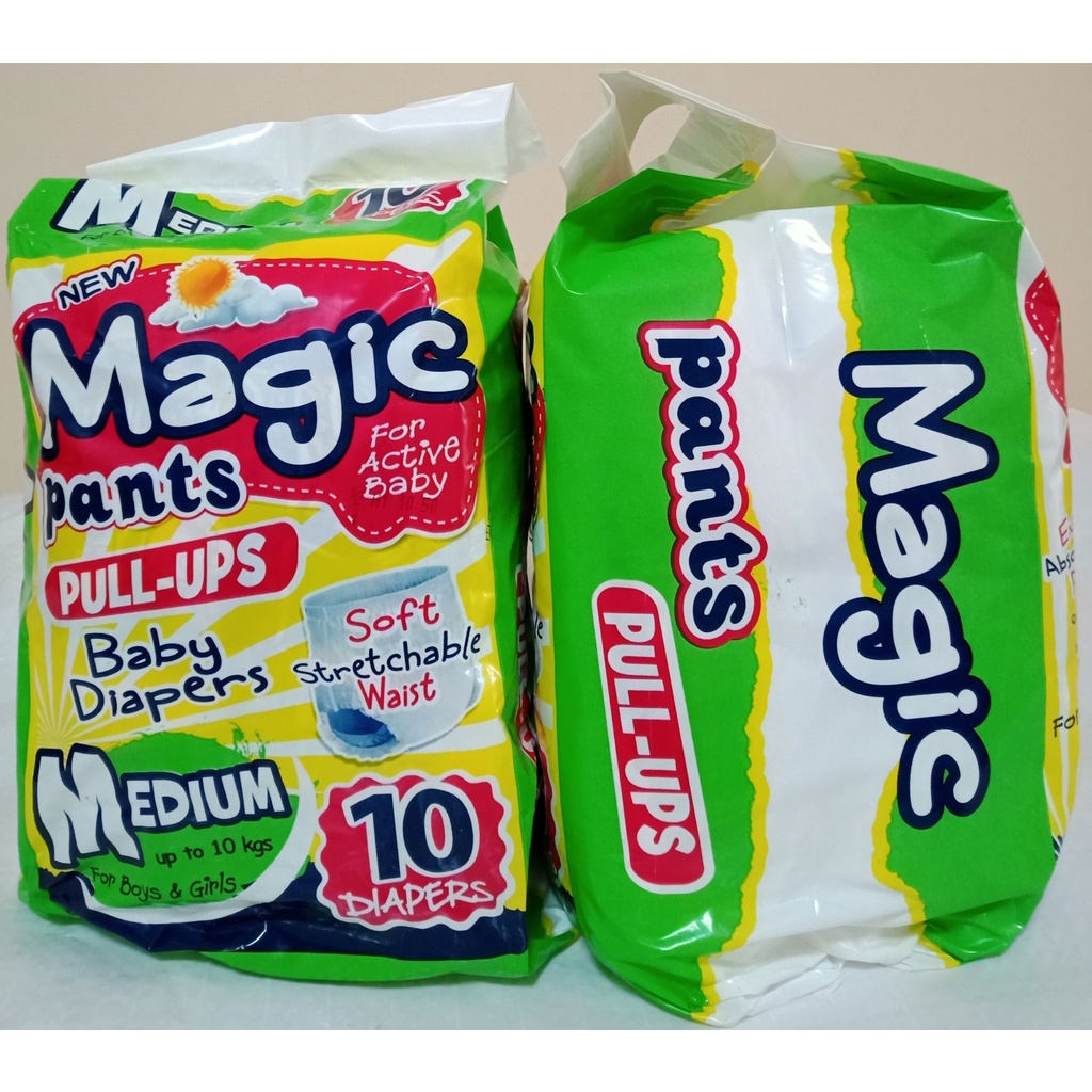 MAGIC PANTS DIAPER x30+4free pads (Medium-3xl) | Shopee Philippines