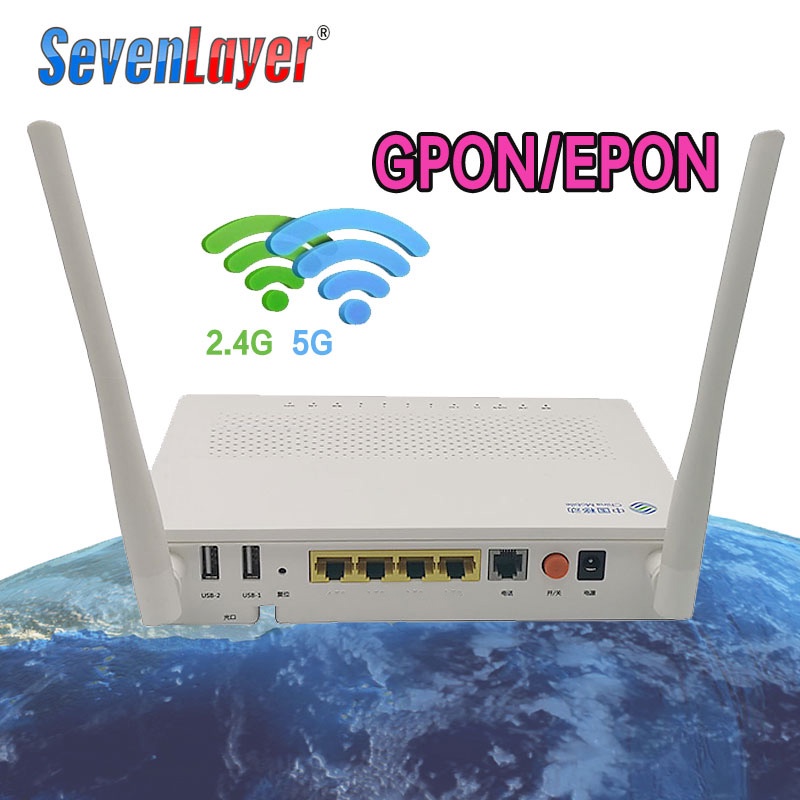 Second-hand Used Dual Band ONT / ONU / EPON / GPON / XPON Router / Gigabit modem with 4GE+1Voice ...